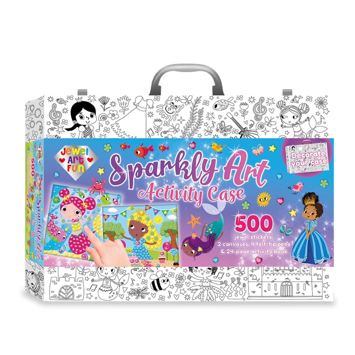 Colour-In Carry Case: Jewel Art Fun Sparkly Art Activity Case ...