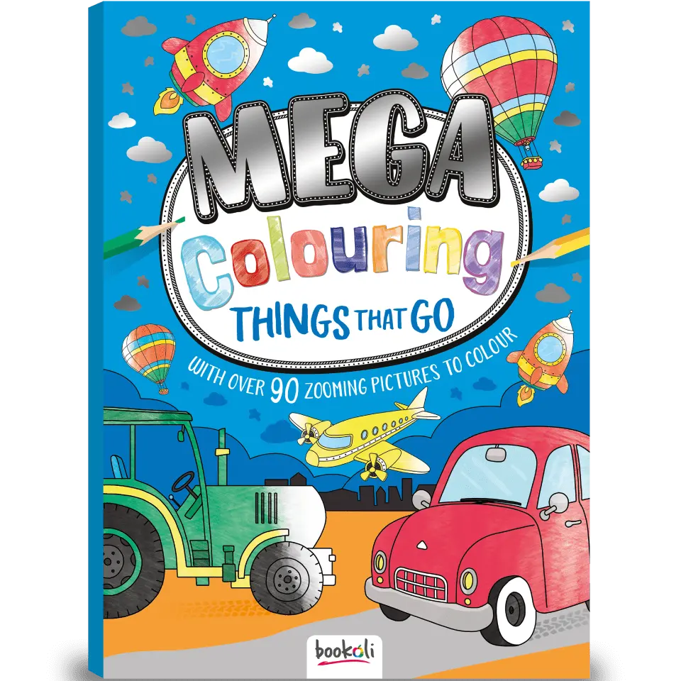 Mega Colouring 96 Page Colouring Book: Things That Go – CuriousUniverse